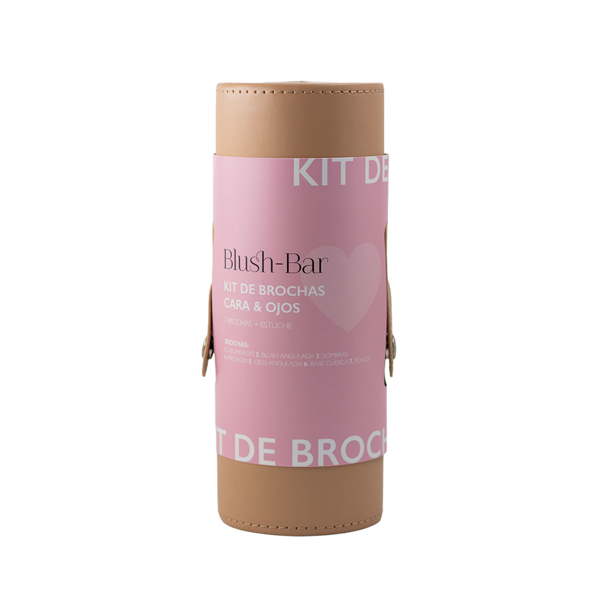 Kit de 7 Brochas para Cara y Ojos de Viaje con Estuche - Nude - Blush ...